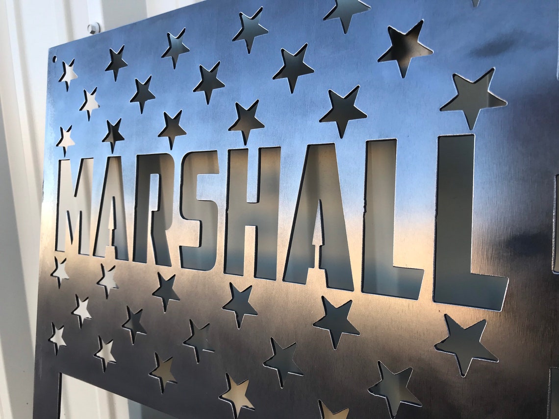 Custom Metal American Flag Sign | Personalized American Flag Rustic ...