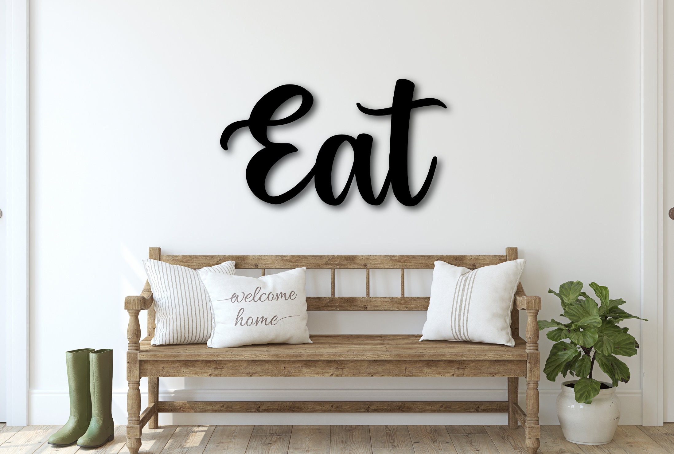 Kitchen Metal Sign Eat Sign Cursive Eat Metal Sign Home - Etsy