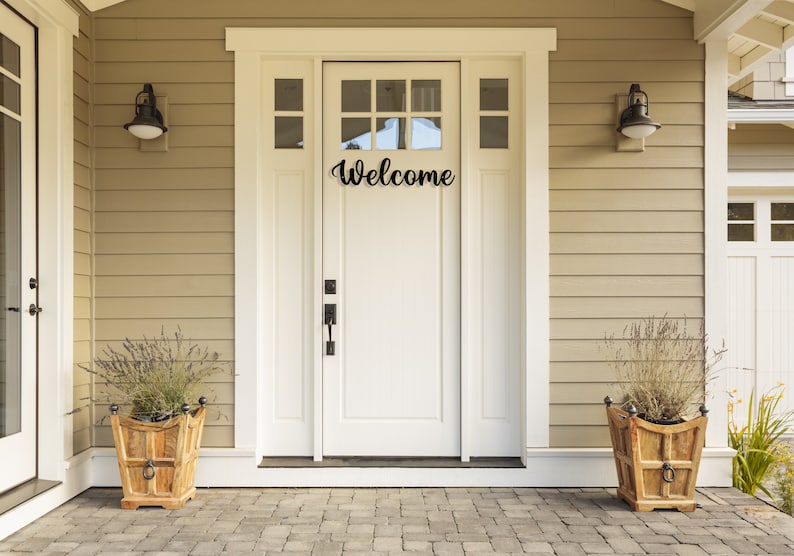 Welcome Metal Sign | Welcome Sign | Cursive Metal Sign | Home Decor ...