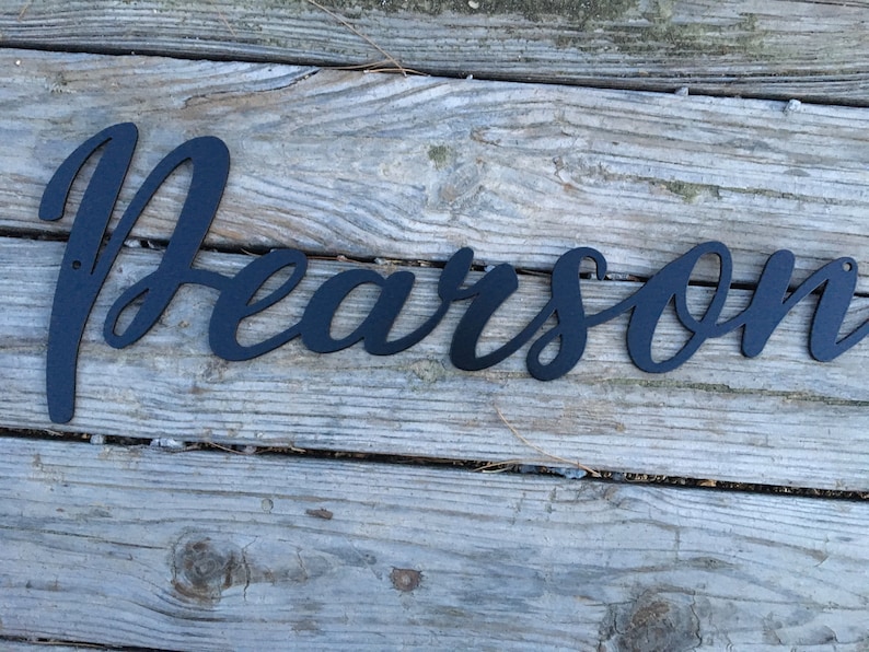 Custom Name Metal Sign Cursive Last Name Sign Name Metal - Etsy