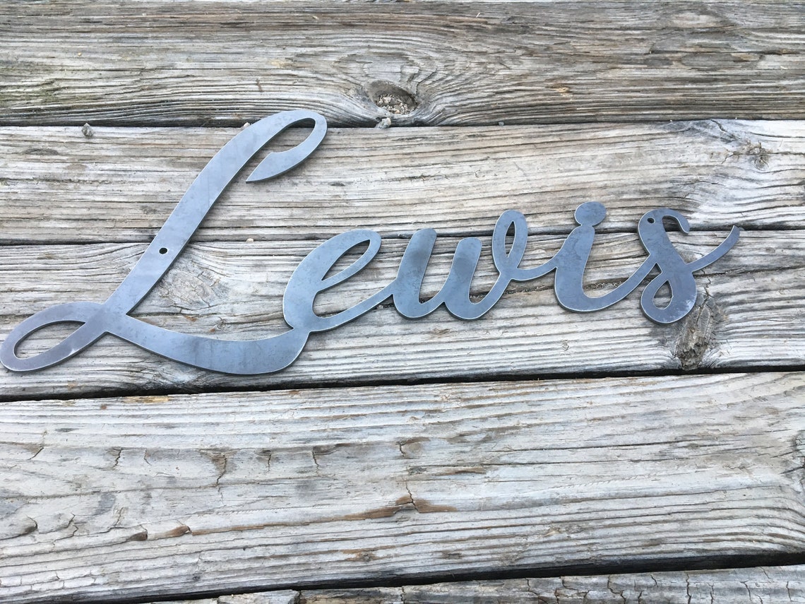 Benutzerdefinierte Name Metall Zeichen Nachname Zeichen | Etsy