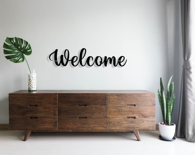 Metal Welcome Sign, Pine Tree Welcome Sign, Rustic Welcome Sign, Cabin ...