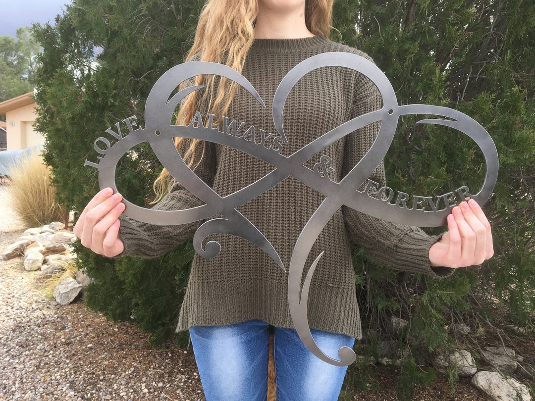 Personalized Infinity Heart Metal Sign | Infinity Sign | Custom Family ...