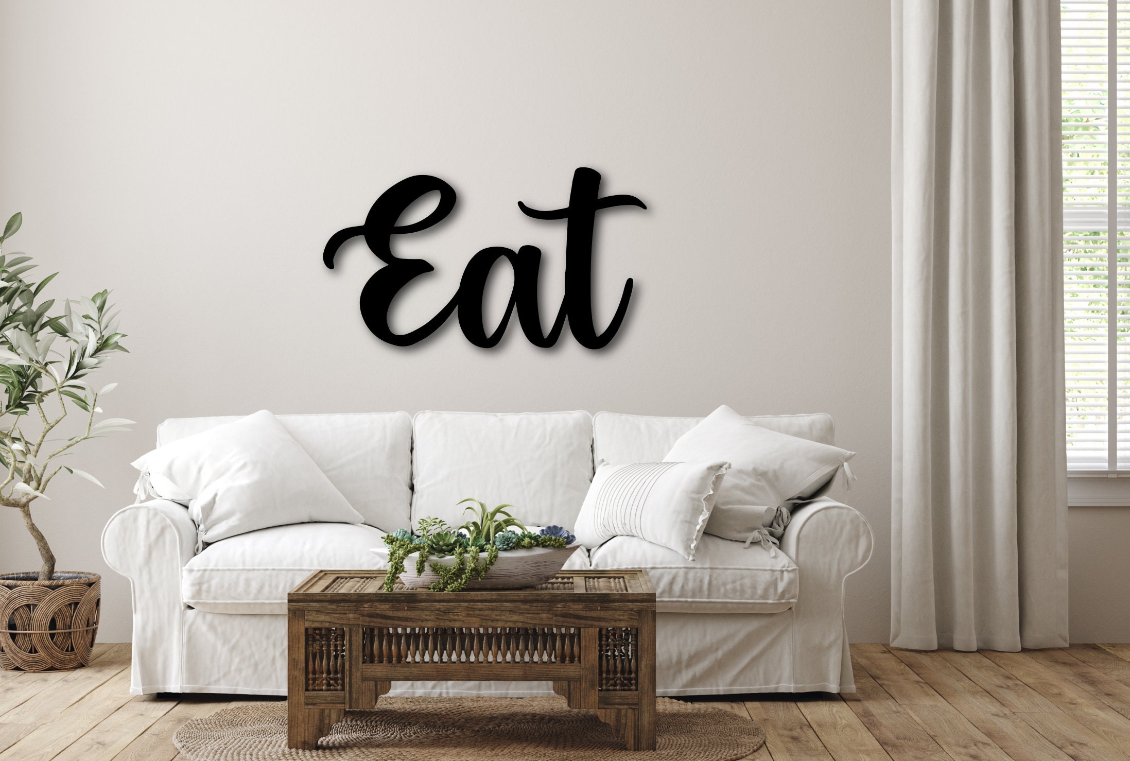 Kitchen Metal Sign Eat Sign Cursive Eat Metal Sign Home - Etsy