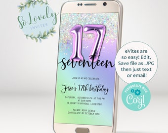 Sweet Seventeen Invitation - Etsy