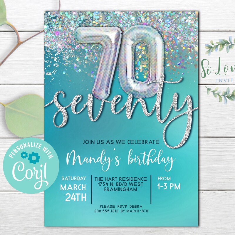 Teal Invitations - Etsy