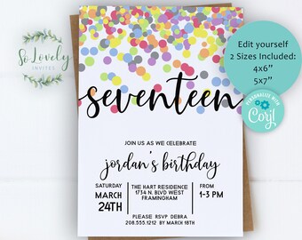 Sweet Seventeen Invitation - Etsy