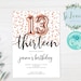 Rose Gold Glitter 13th Birthday Invitation Editable Birthday - Etsy