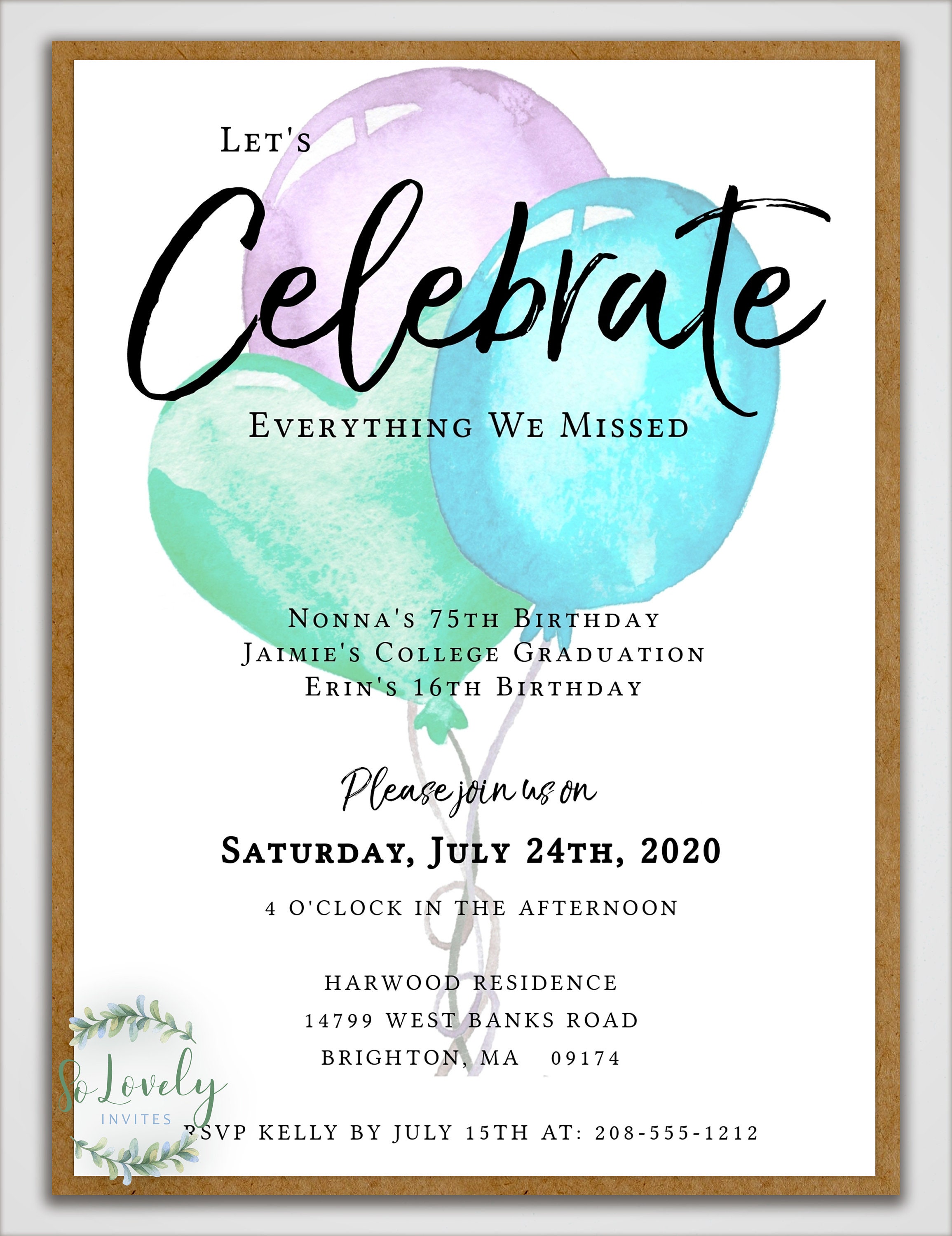 Bright Balloons Let's Celebrate Everything We Missed Party - Etsy