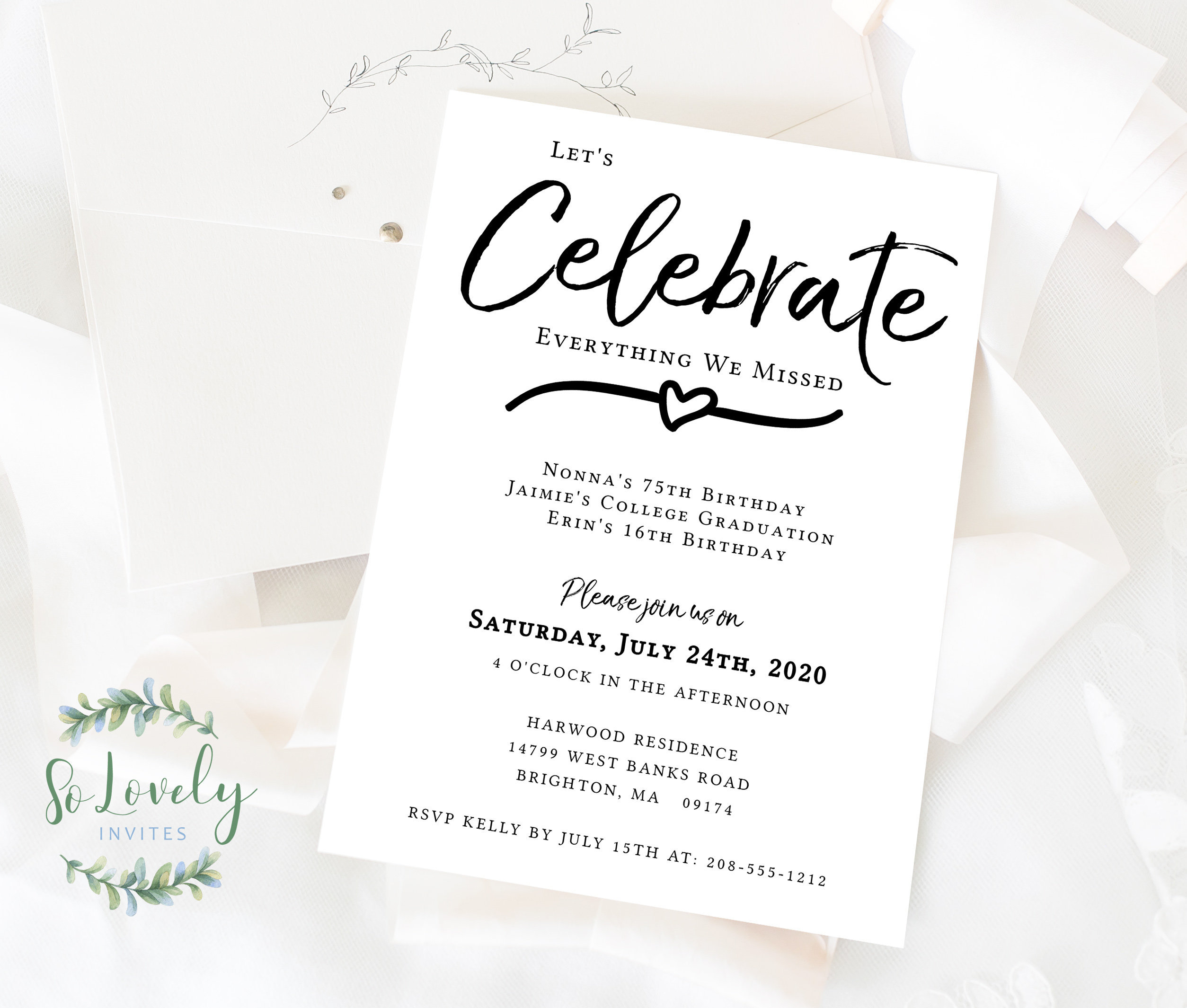 Let's Celebrate Everything We Missed Party Invite EDIT | Etsy