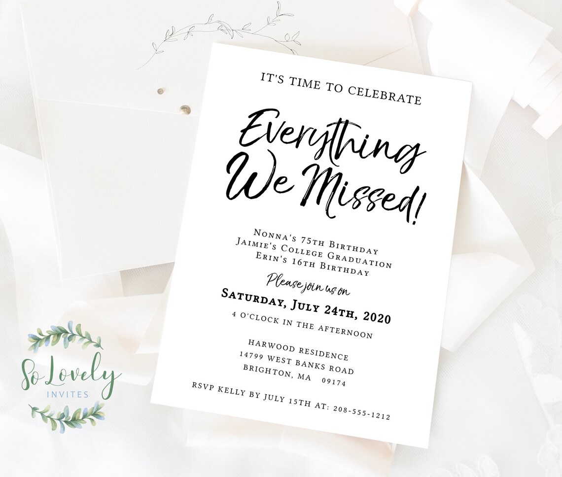 Time to Celebrate Everything We Missed Party Invite EDIT - Etsy