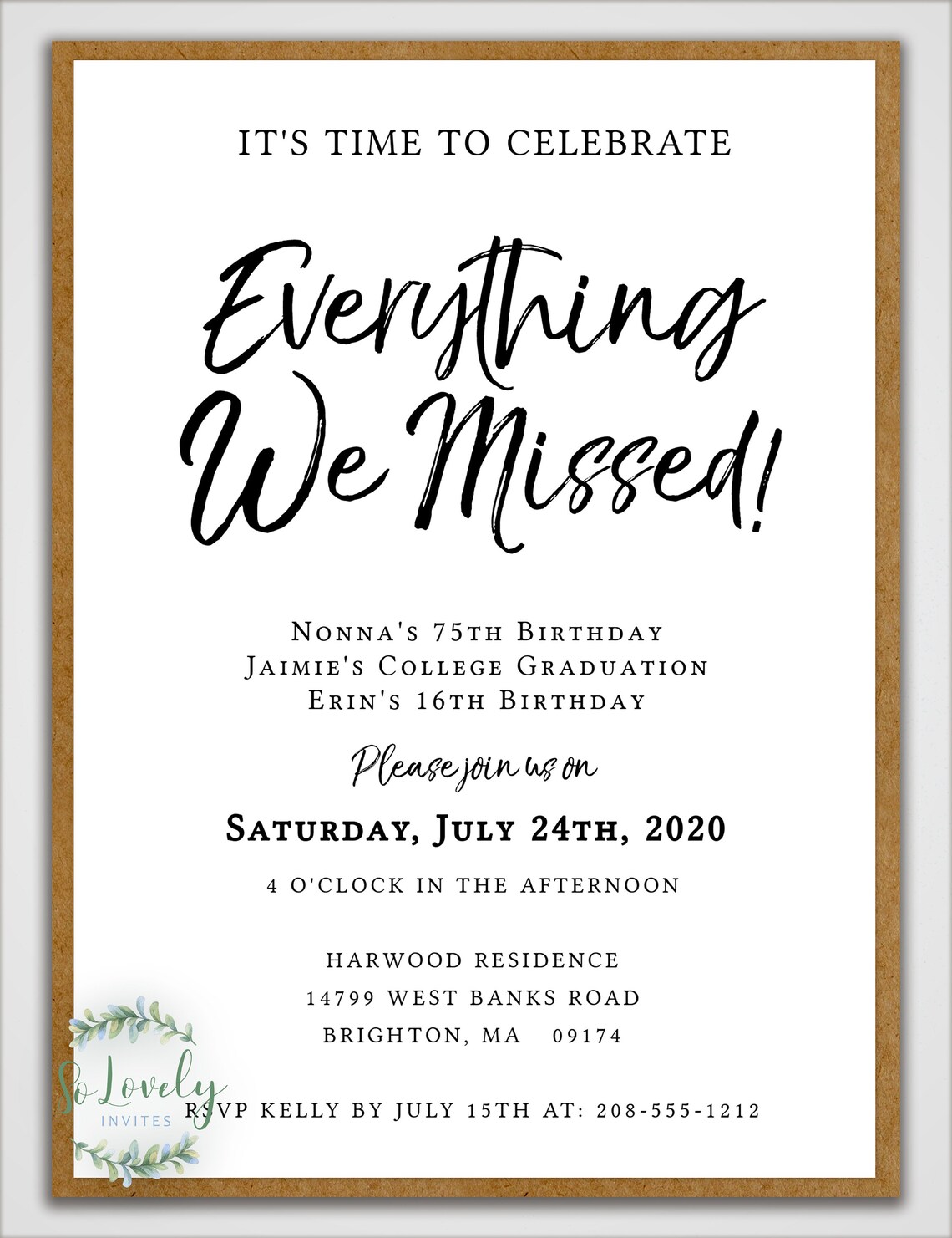 Time to Celebrate Everything We Missed Party Invite EDIT - Etsy