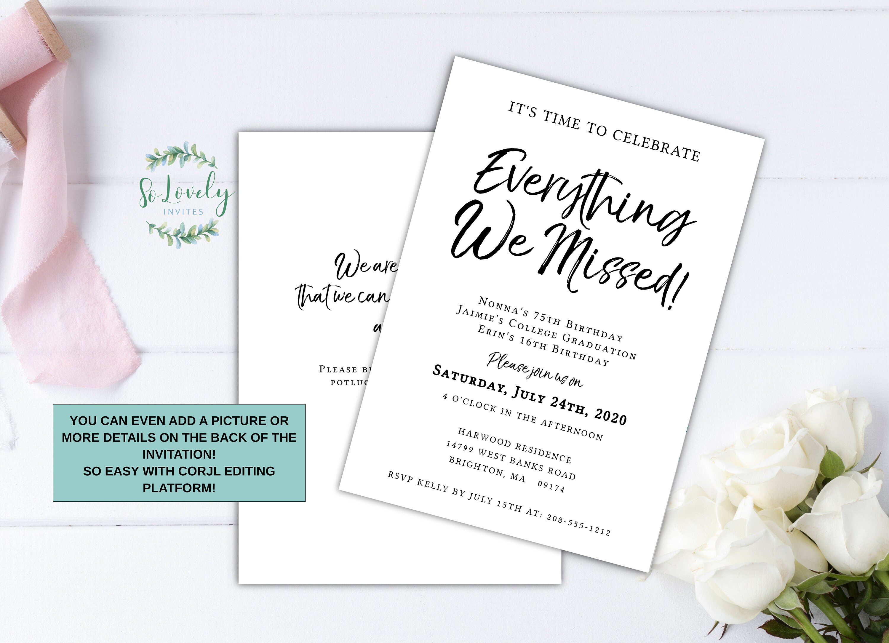 Time to Celebrate Everything We Missed Party Invite EDIT - Etsy