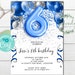 Blue and Silver Balloons 6th Birthday Invitation, EDIT YOURSELF ...