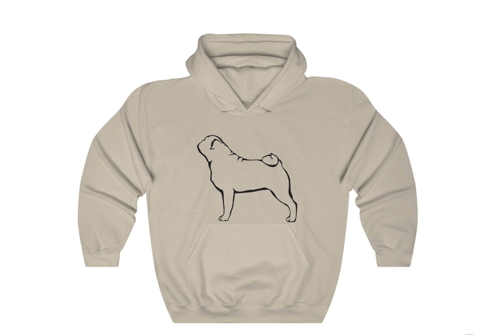 Pug Dog Graphic Hooded Sweatshirt - Etsy UK