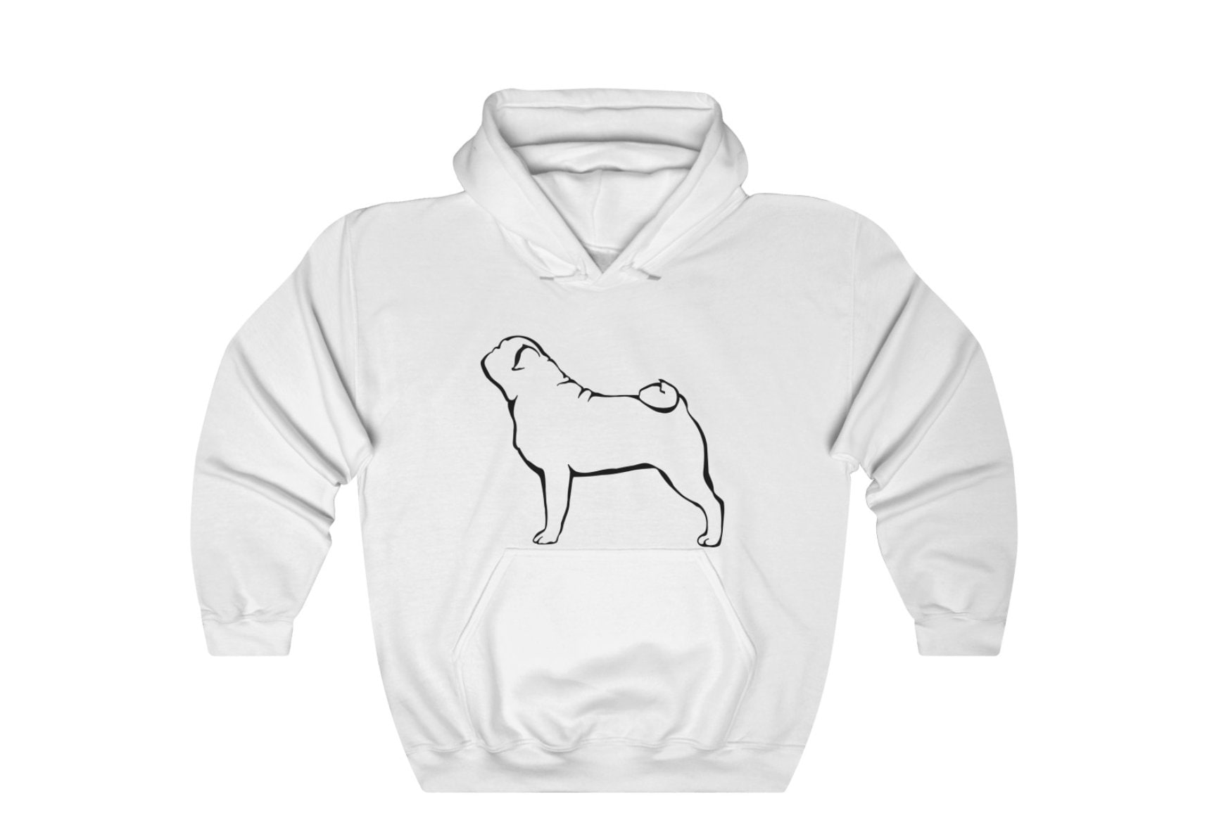 Pug Dog Graphic Hooded Sweatshirt - Etsy UK