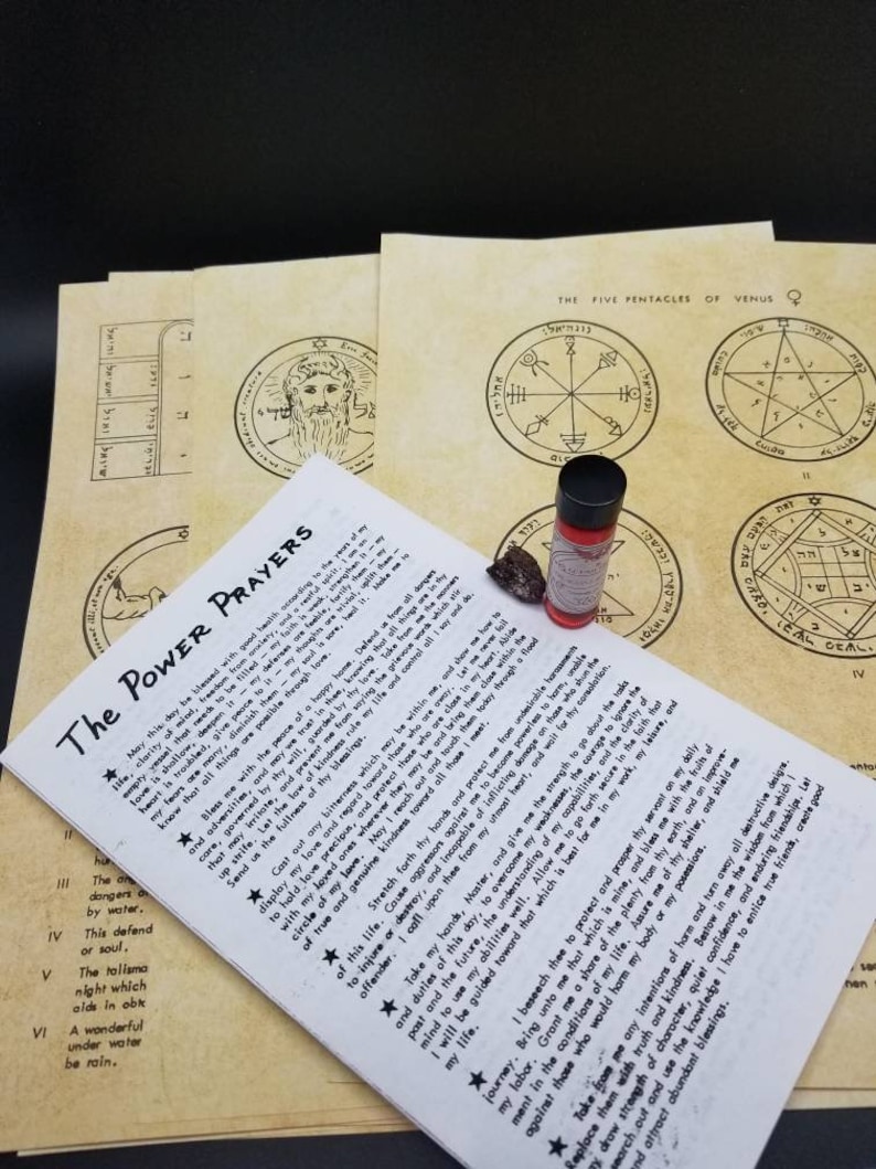 The 7 Pentacles Seals of Solomon Planets Sun Mercury Mars Venus Jupiter ...