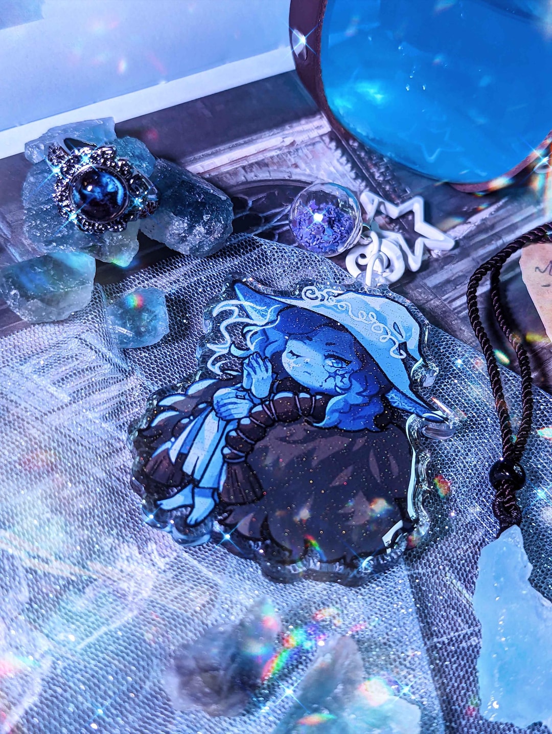 Elden Ring – Lunar Witch Ranni – 3" Glitter Acrylic Keychain (double ...