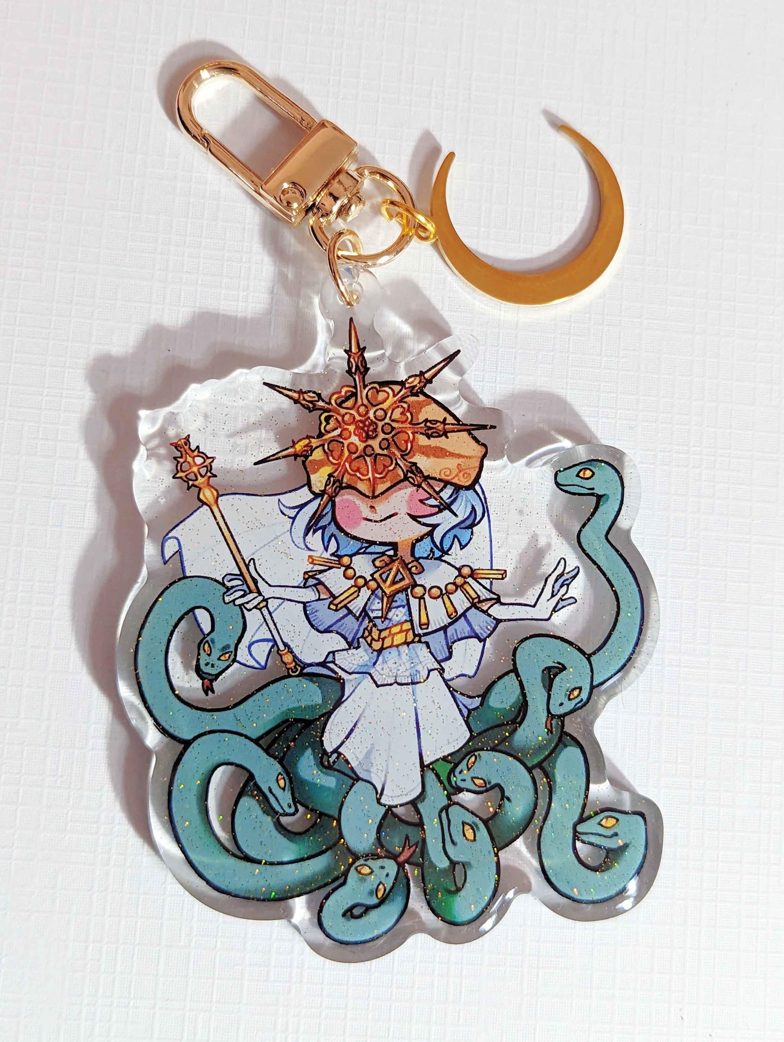 Dark Souls – 3" Gwyndolin – Clear or Glitter Epoxy Acrylic Keychain ...