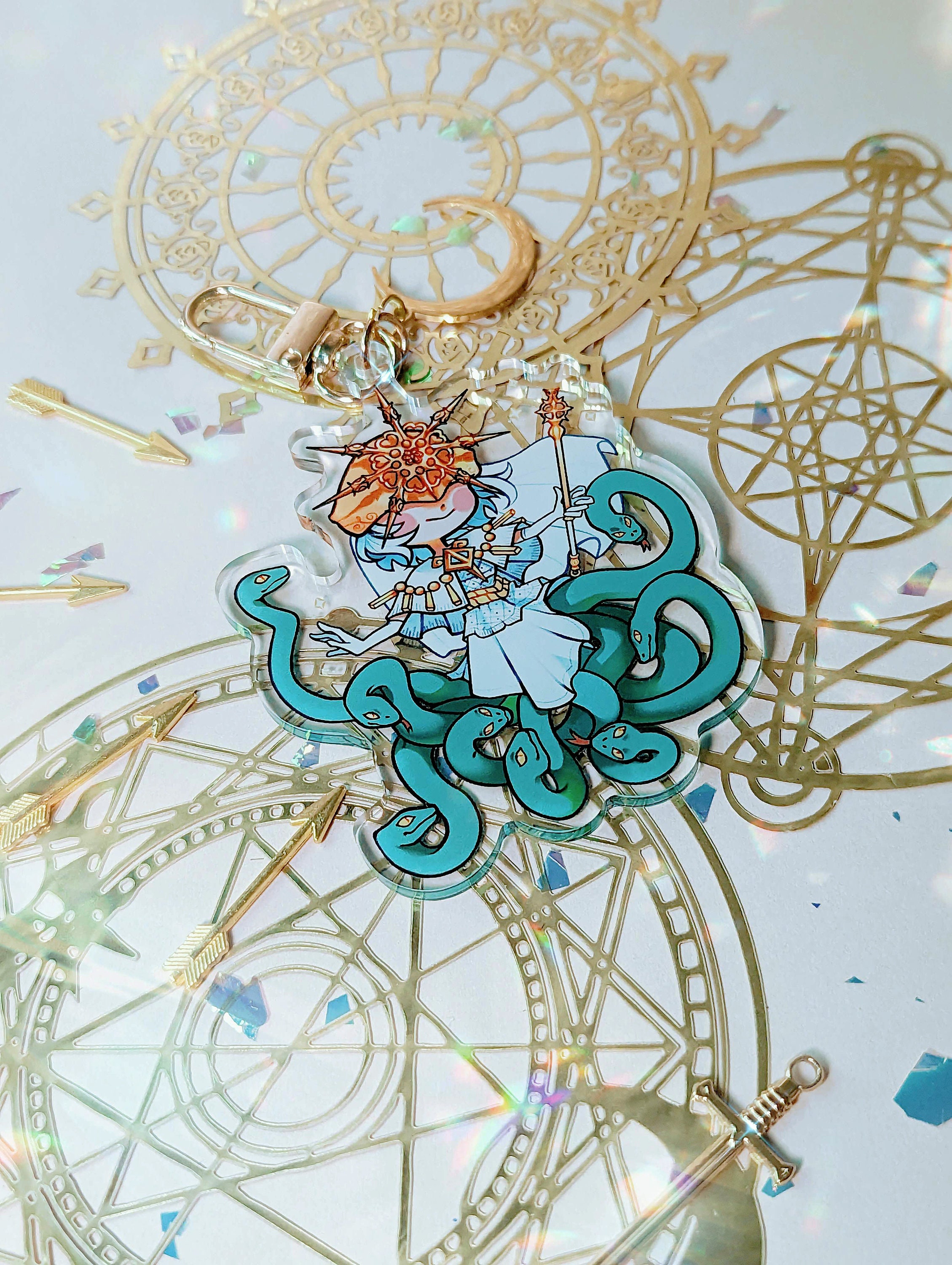 Dark Souls – 3" Gwyndolin – Clear or Glitter Epoxy Acrylic Keychain ...