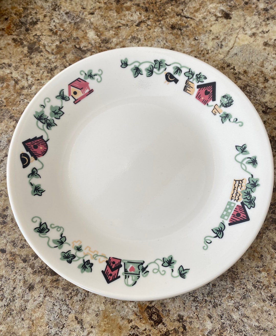 2 Small by Corning Plates With Cute Birdhouses There is 2 - Etsy