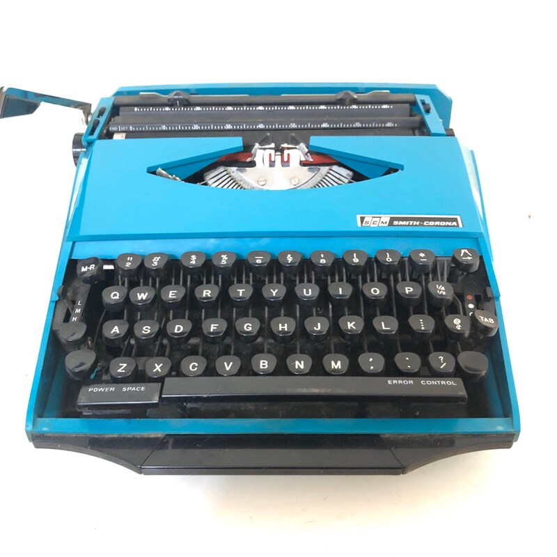 Blue Typewriter - Etsy