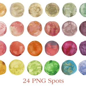 Multicolored Watercolor Spots Watercolor Splashes Spots Clipart ...