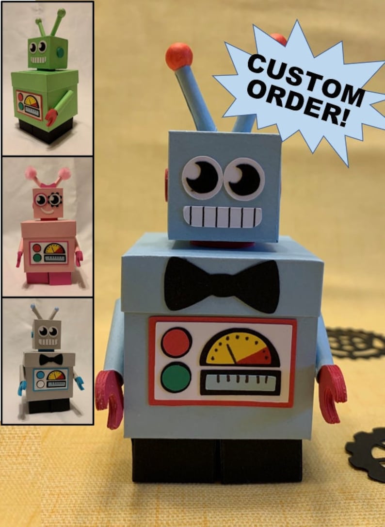Mini Robot Party Favor Box - 4.25 Inches - Etsy