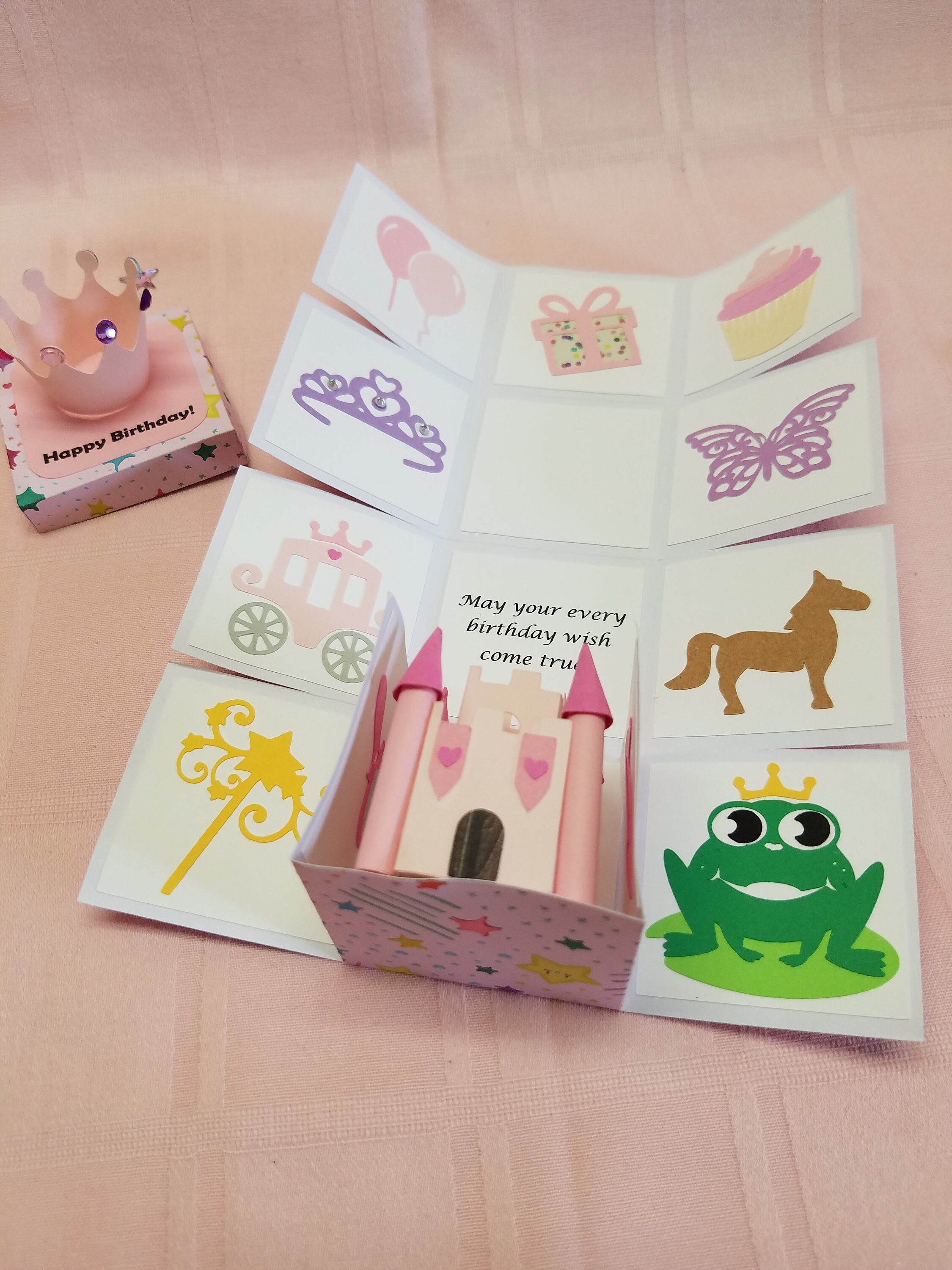 Princess Birthday Card / Exploding Box Card / Explosion Box Card ...