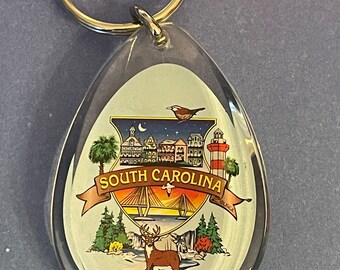 South Carolina Souvenir Keychain - Etsy