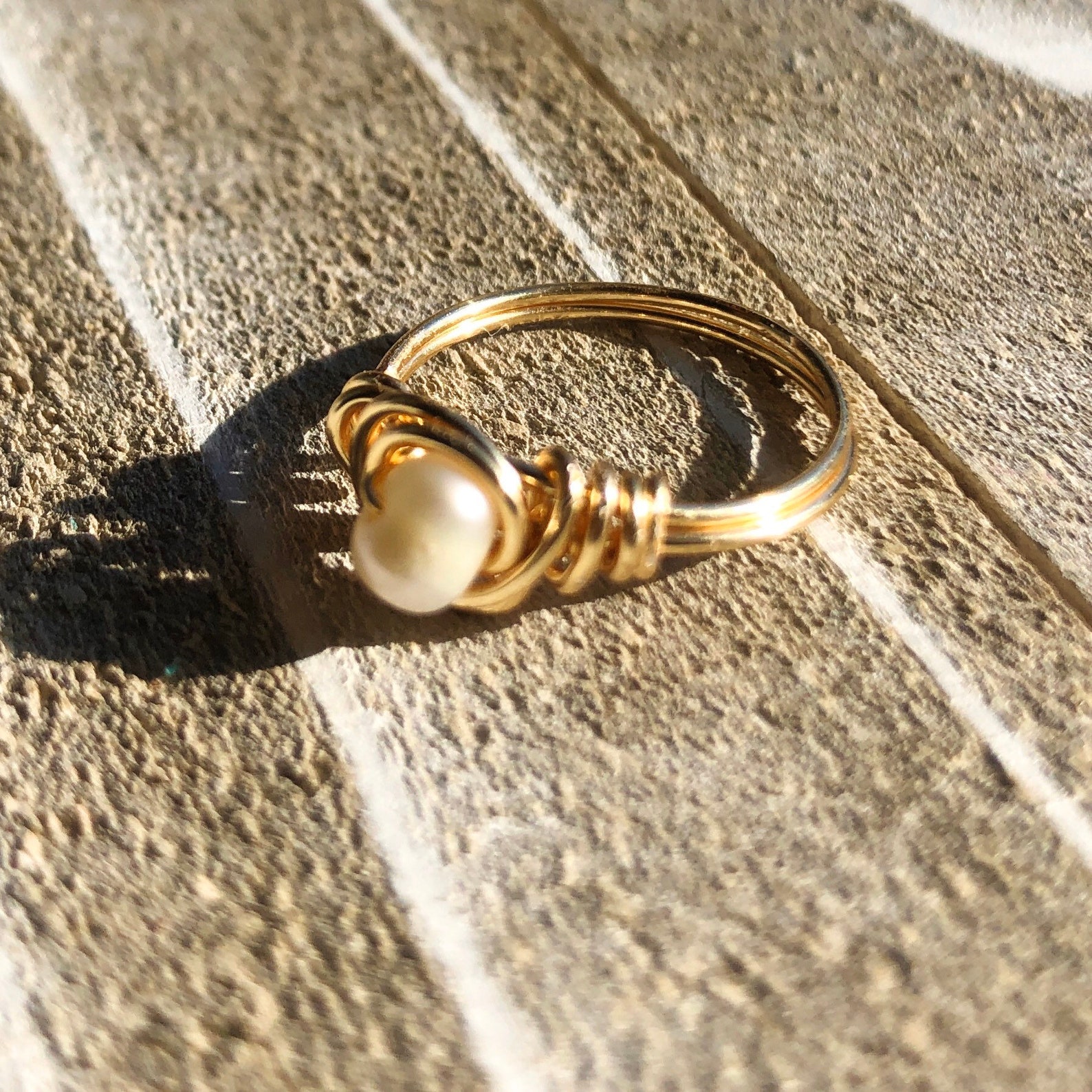 Wire Wrapped Rings, Custom Stone or Pearl Wire Wrapped Rings - Etsy