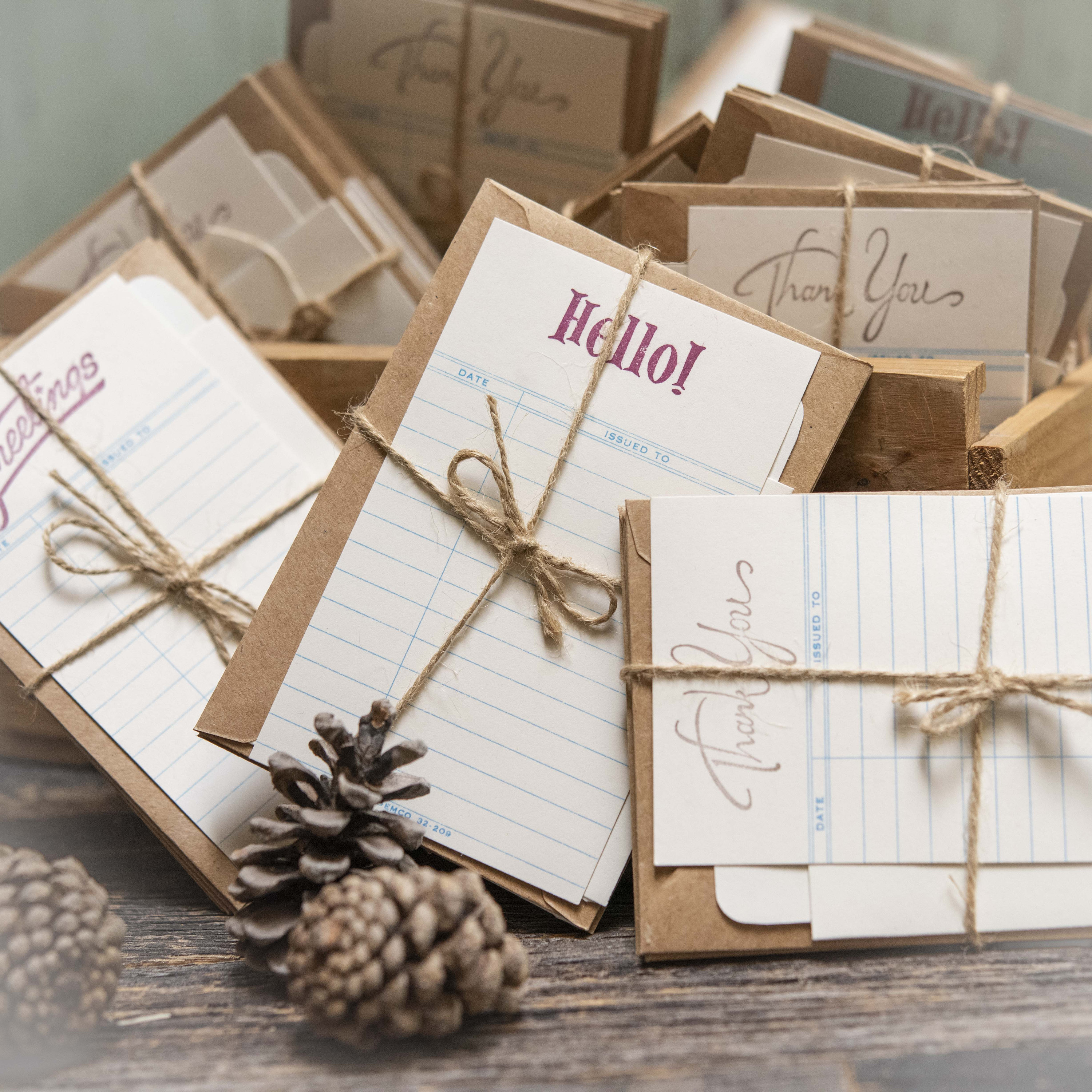 Vintage Library Book Card Note Cards - Etsy