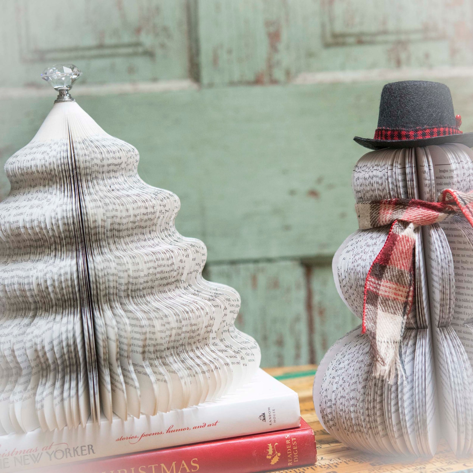 Book Snowman (shown With Christmas Tree) - Etsy Canada