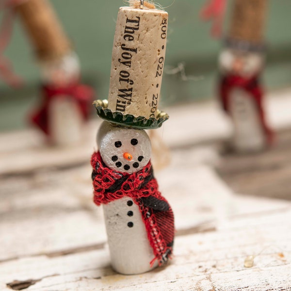Cork Snowman - Etsy
