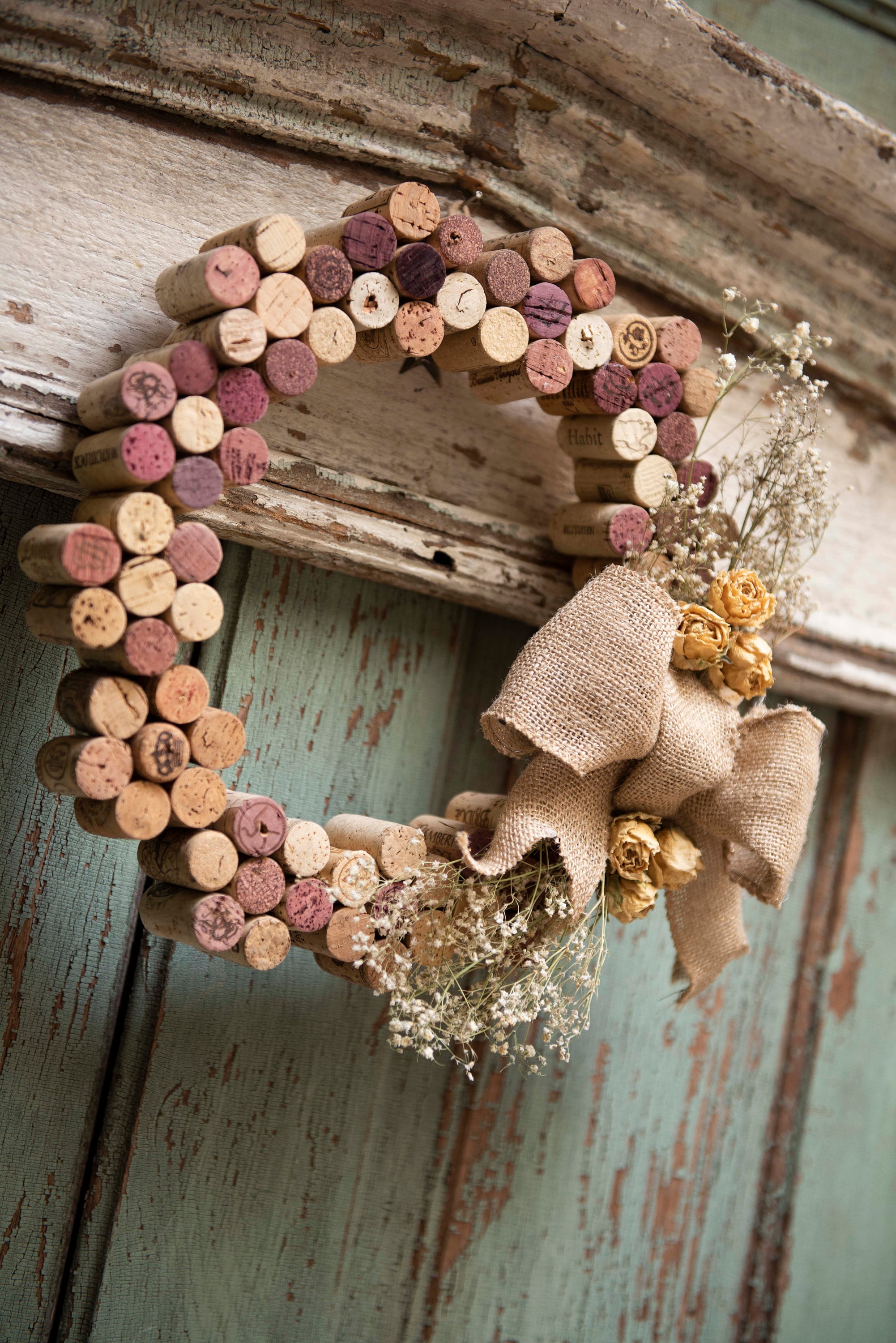 Beautiful Wine Cork Wreath One of a Kind Dried Flowers or - Etsy UK