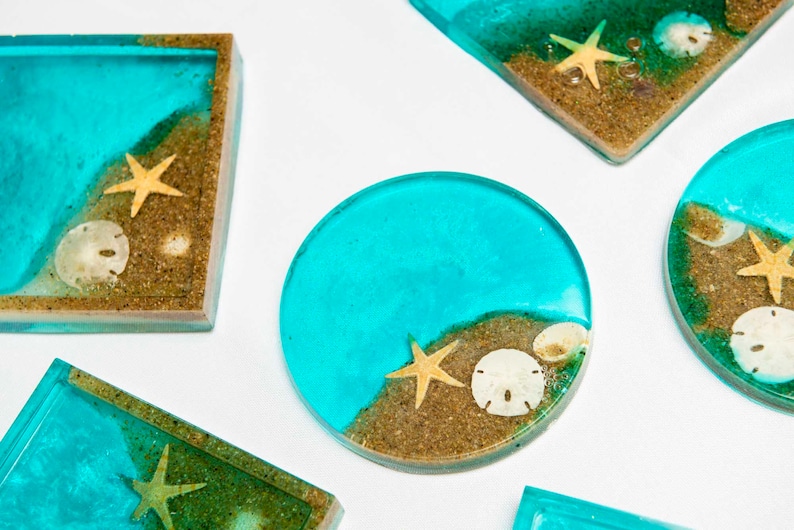 Epoxy Resin Coasters Ocean Theme | Etsy