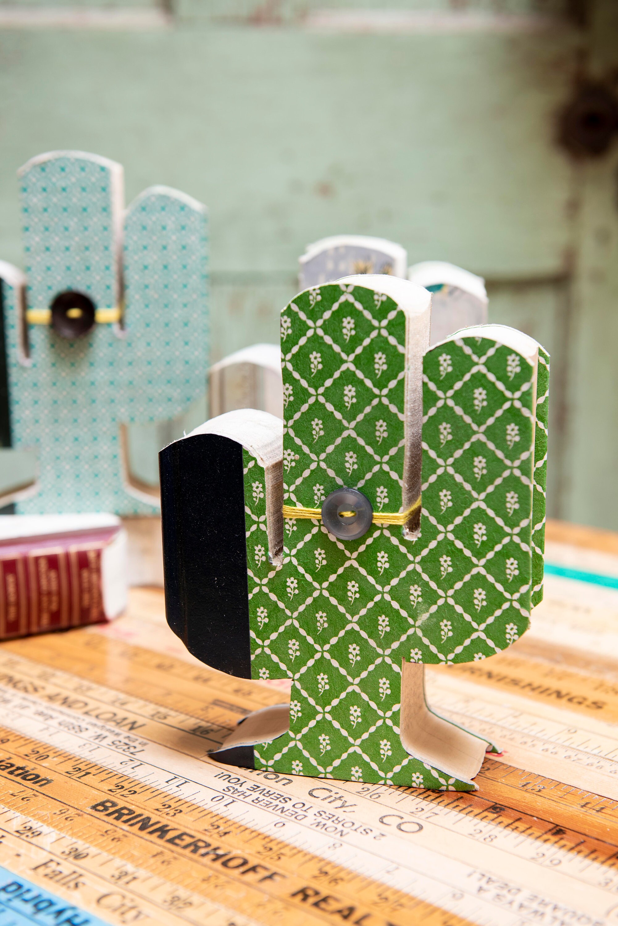 Book Cactus Cutout of Vintage Book One of a Kind | Etsy