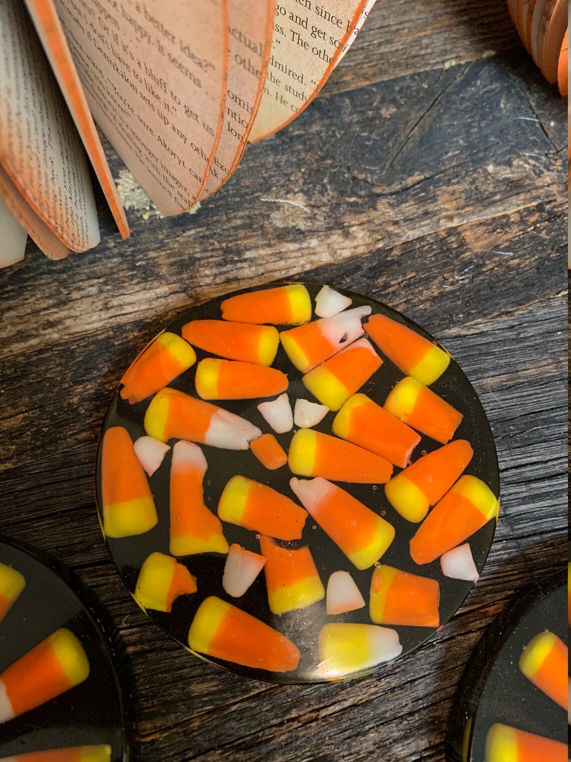 Epoxy Resin Candy Corn Coasters | Etsy