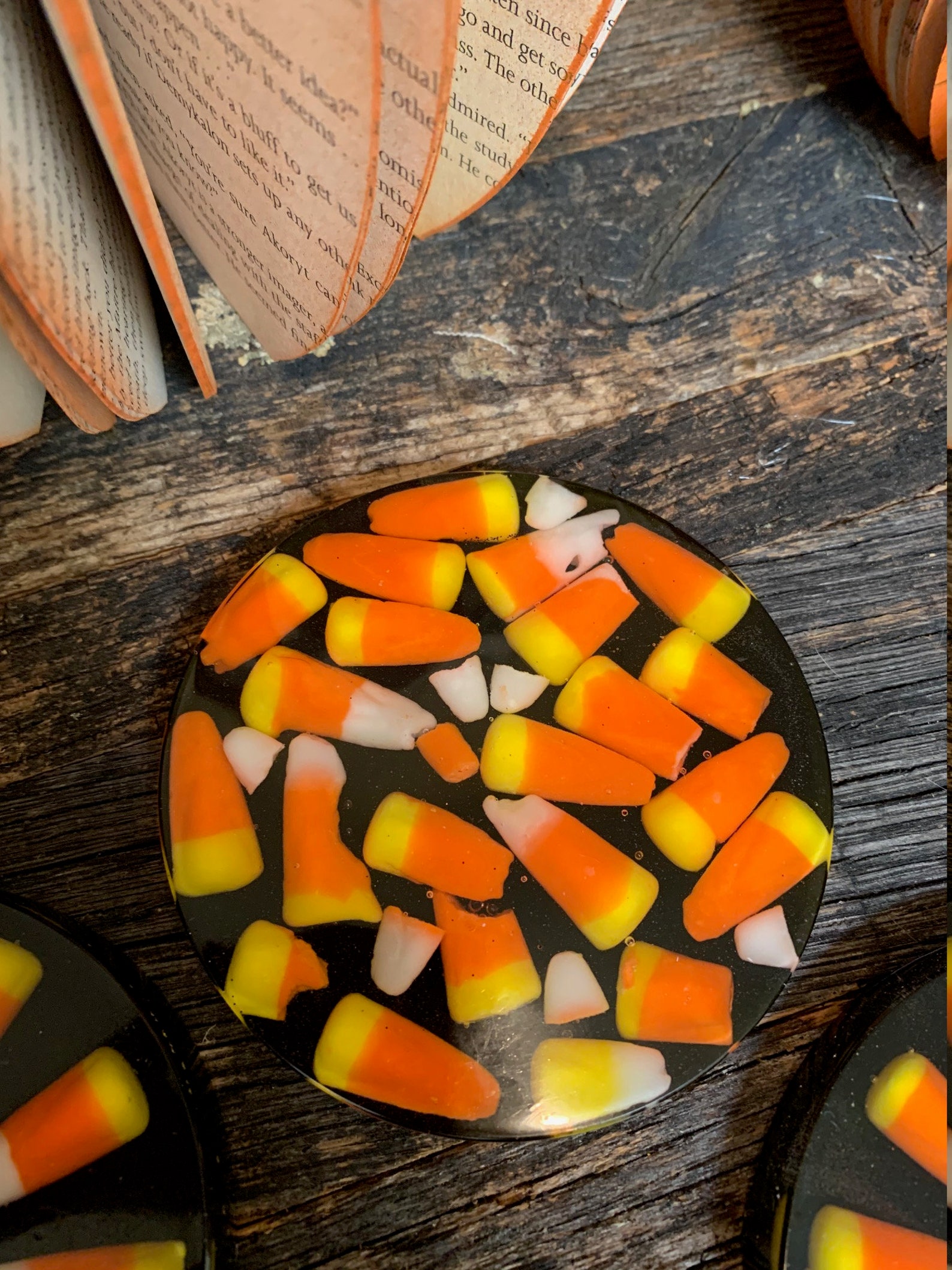 Epoxy Resin Candy Corn Coasters - Etsy