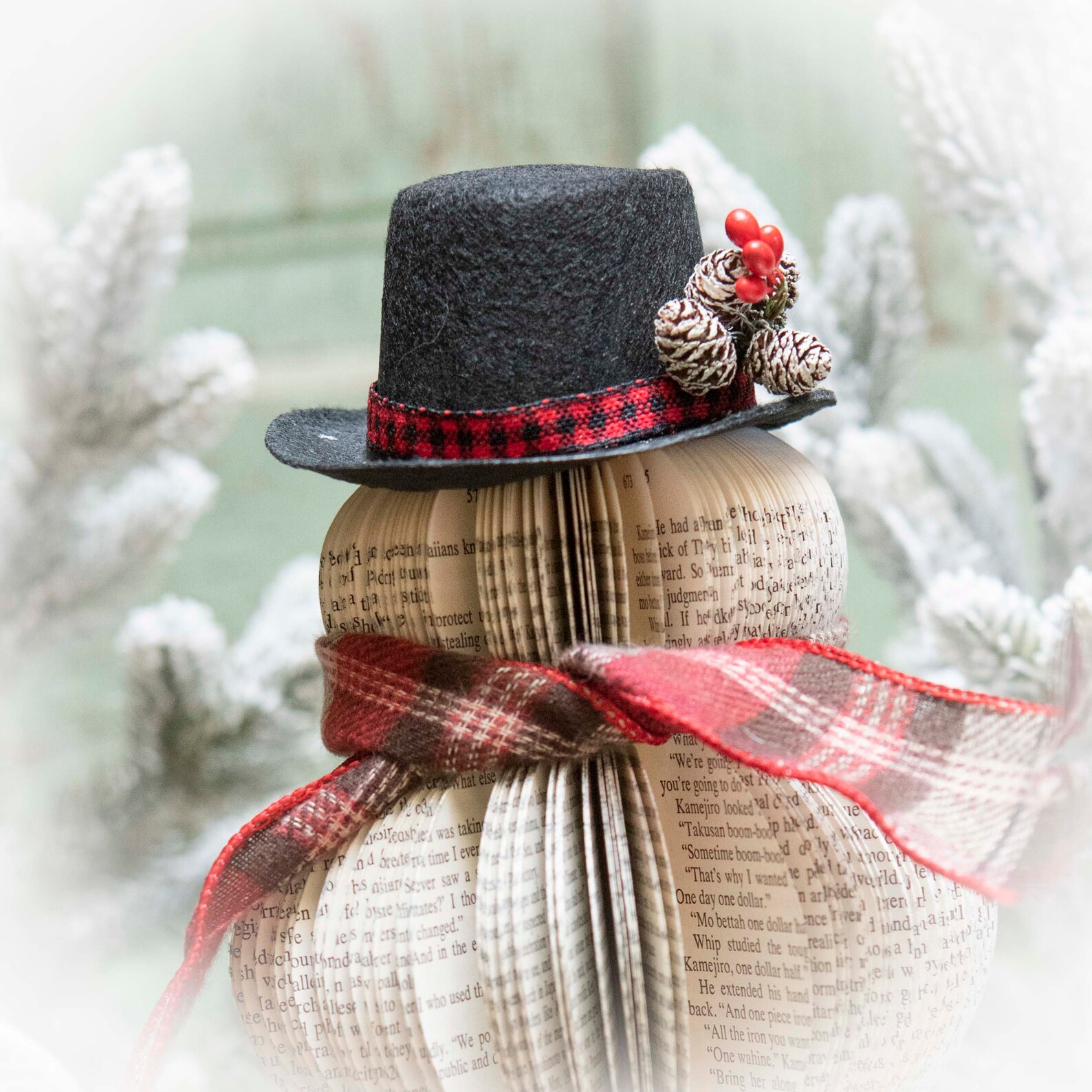 Book Snowman (shown With Christmas Tree) - Etsy Canada