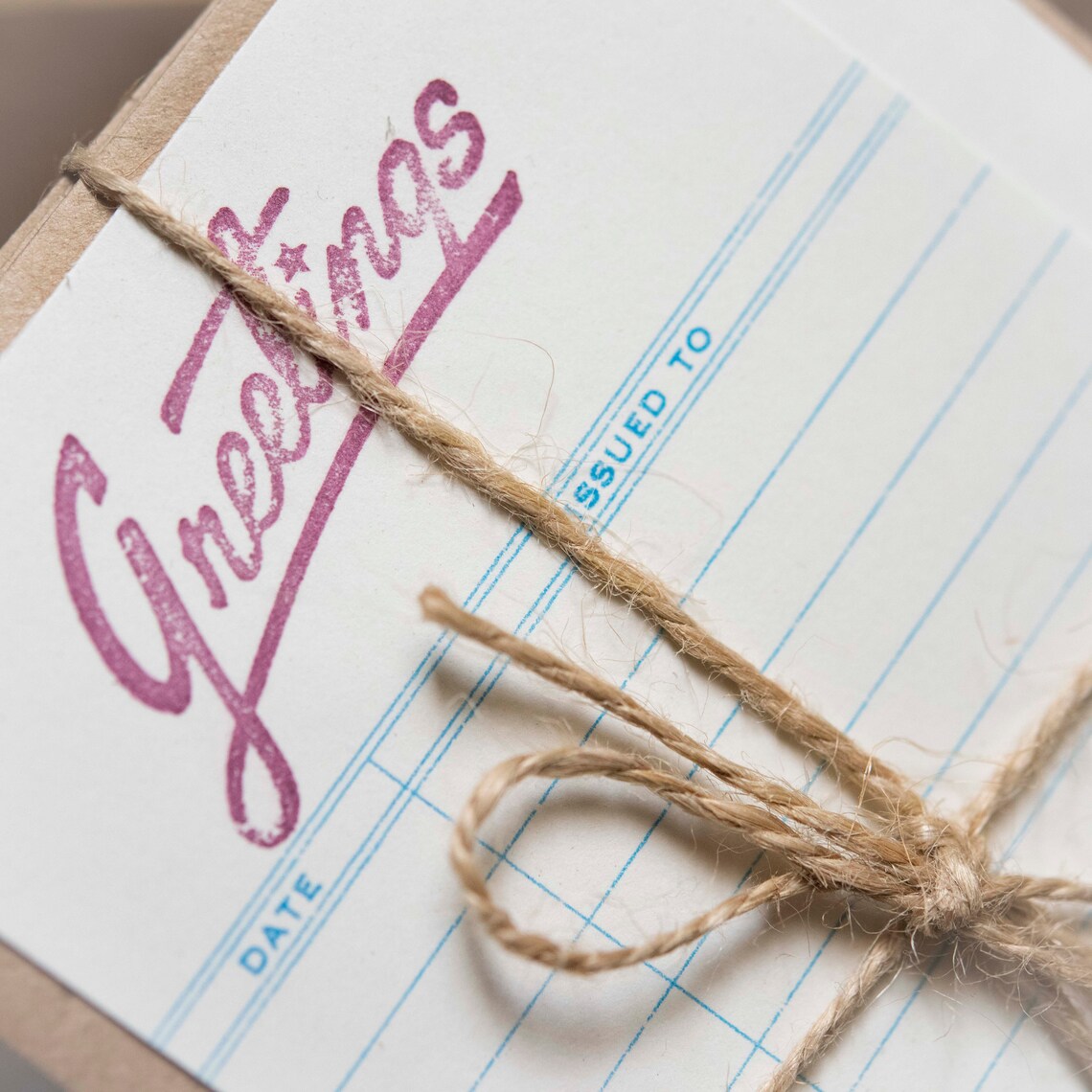 Vintage Library Book Card Note Cards | Etsy