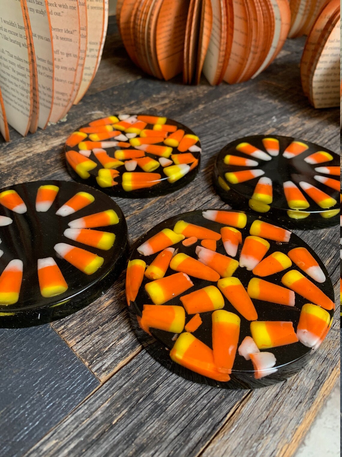 Epoxy Resin Candy Corn Coasters | Etsy