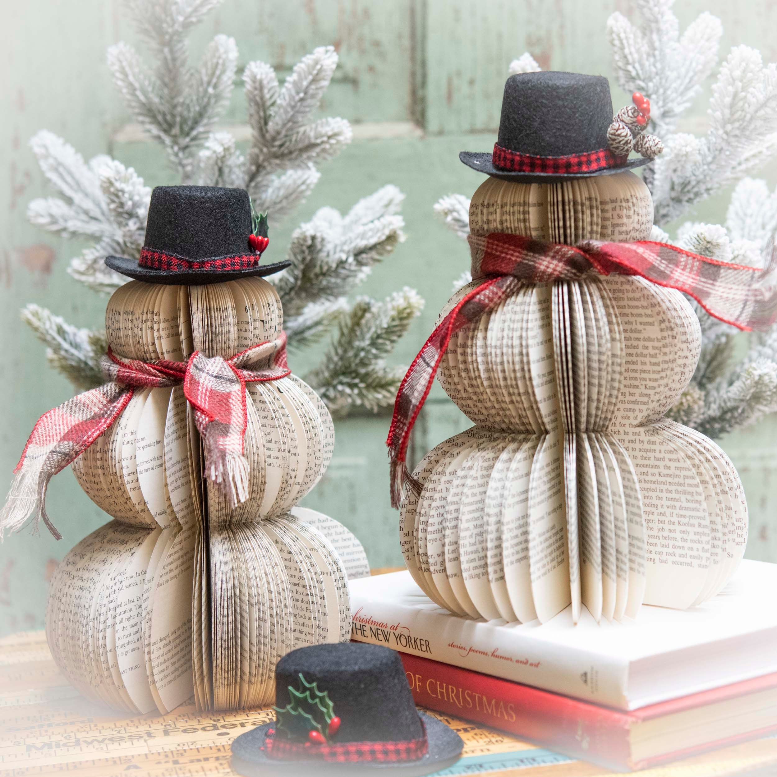 Book Snowman shown With Christmas Tree - Etsy Canada