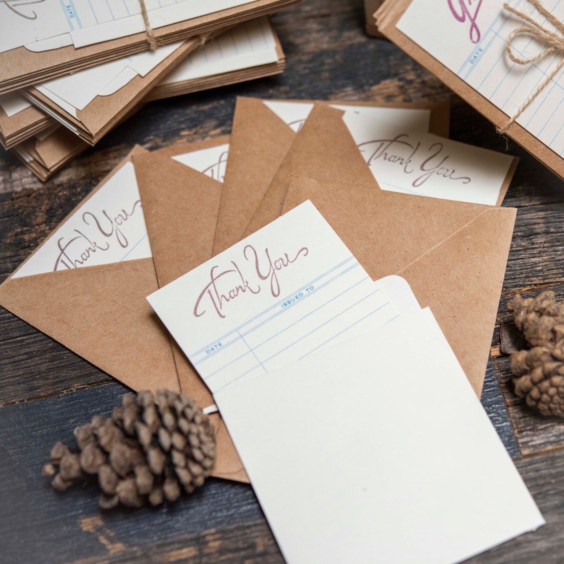 Vintage Library Book Card Note Cards - Etsy