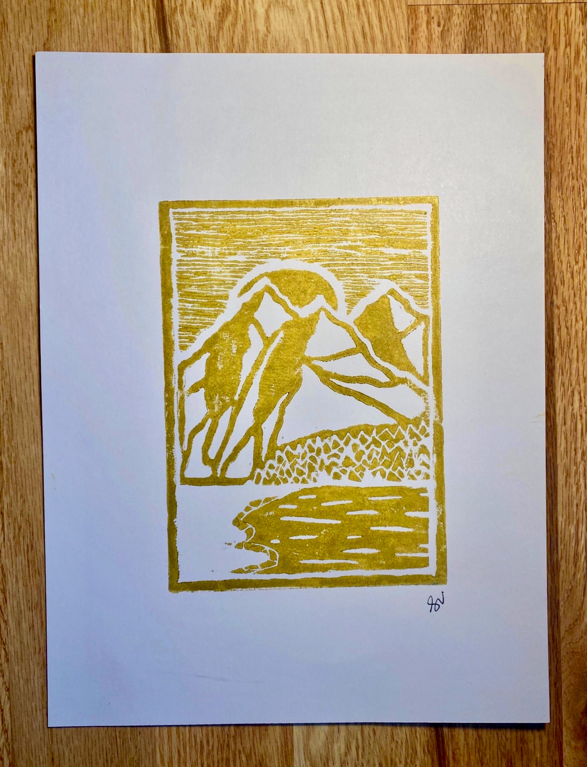 Mountains Beyond Mountains Linocut Art Print - Etsy UK