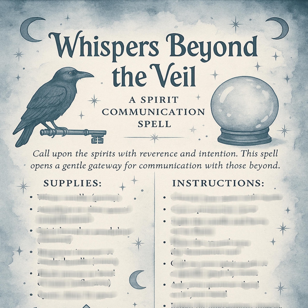 Spirit Communication Spell | Printable Witchcraft Book of Shadows ...