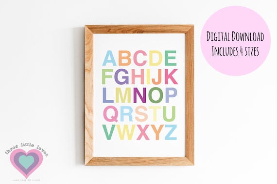Alphabet Abcs Printable Art Nursery Wall Art Kids Wall | Etsy