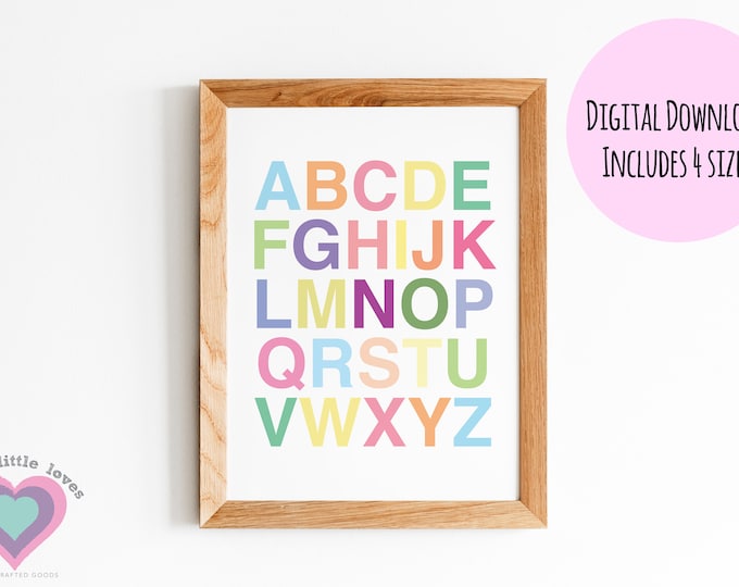 Kids Alphabet Artwork, Nursery Art, ABC Poster, Alphabet Art Letter ...