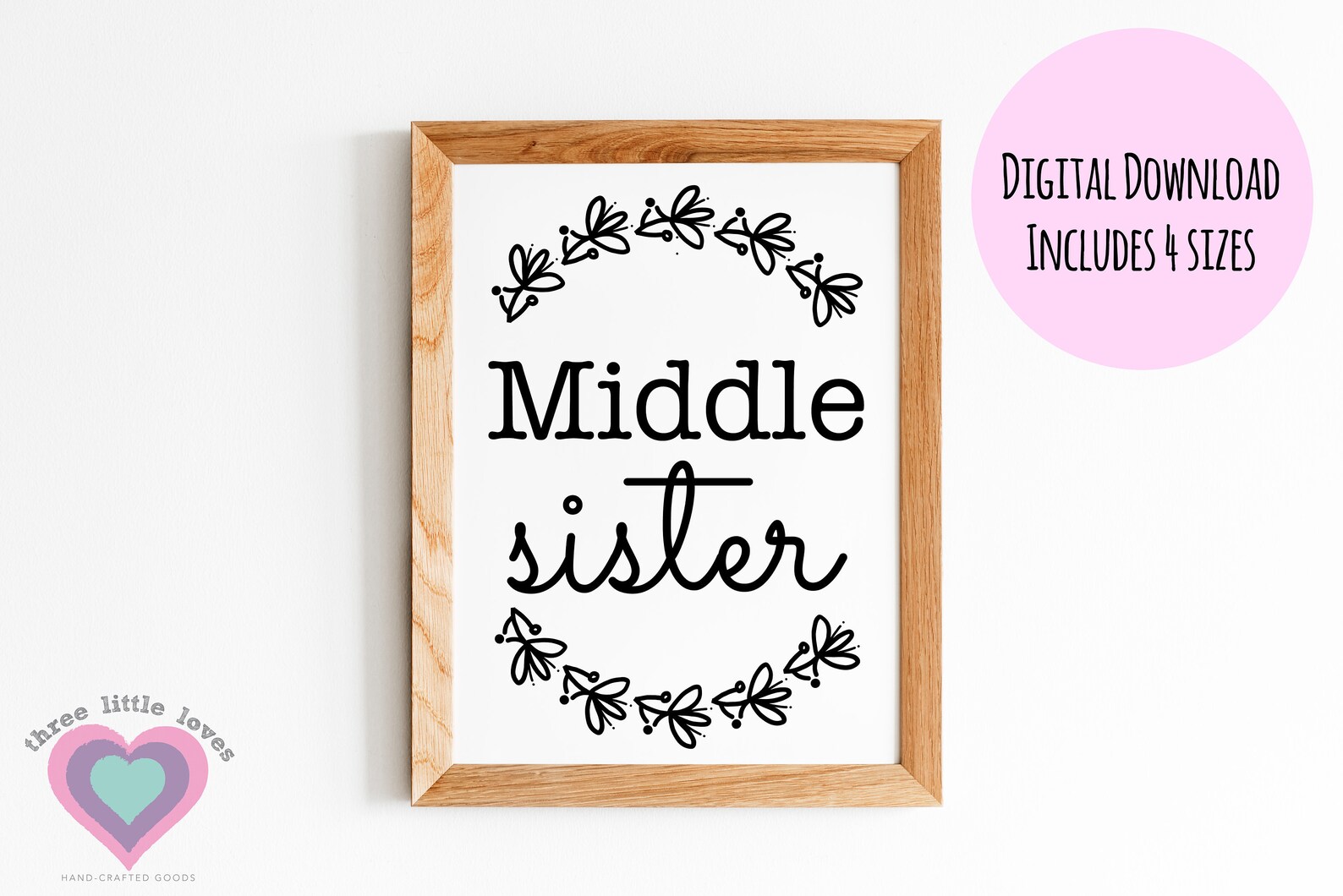 Middle Sister Printable Art Nursery Wall Art Kids Wall | Etsy