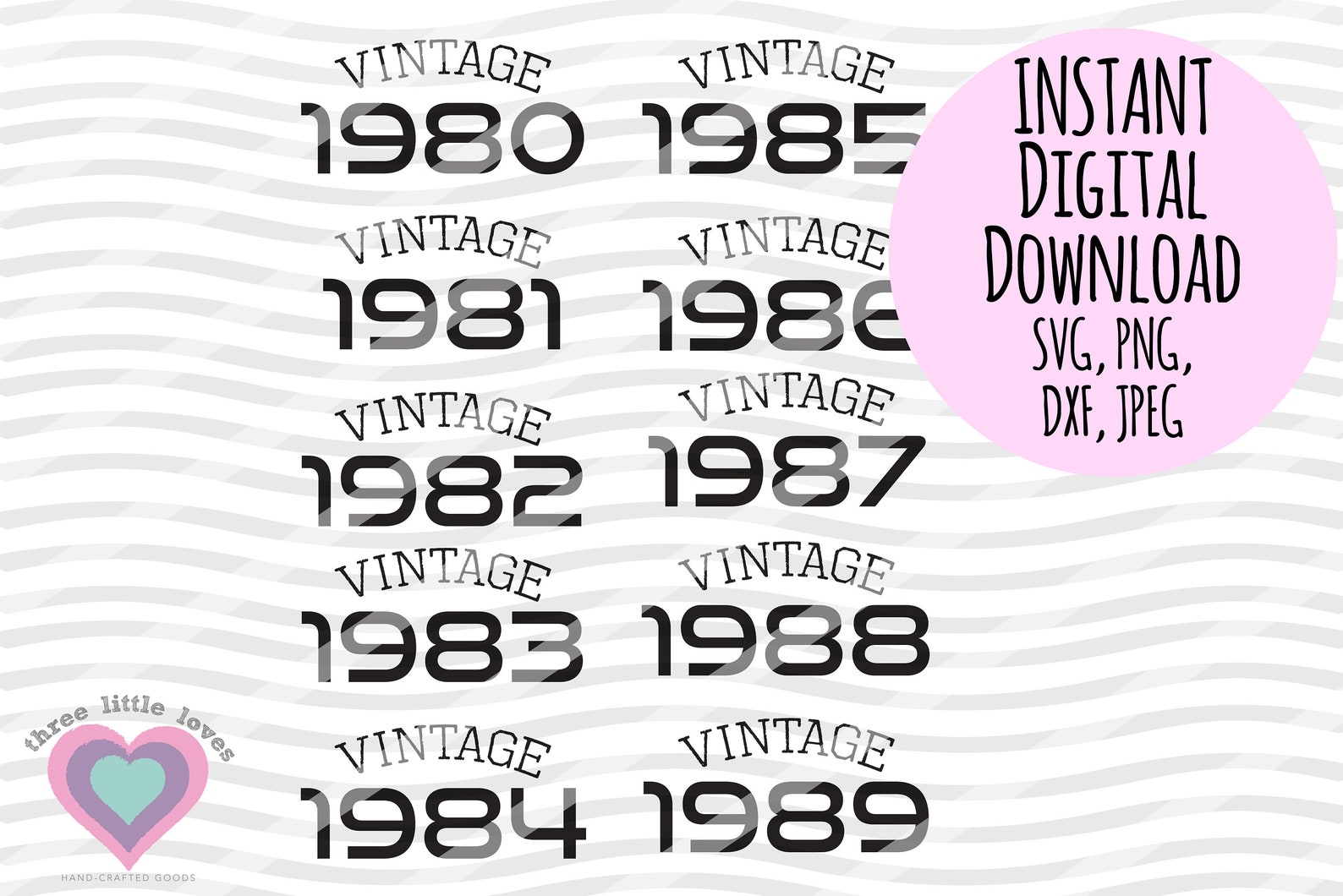 1980s SVG Bundle, Vintage 1980-89 SVG Clipart, 40th Birthday, 1980s ...